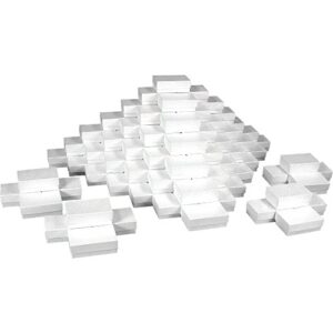 white jewelry gift boxes cotton filled #21 (case of 100)