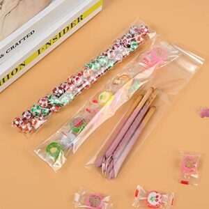 200Ct Easter Candy Bags for Gifts, 2x8 Inch Pretzel Individual Bags, Self Sealing Cellophane Bags, Clear Resealable Cello Bags for Gifts Chocolate Bar Stick Favor