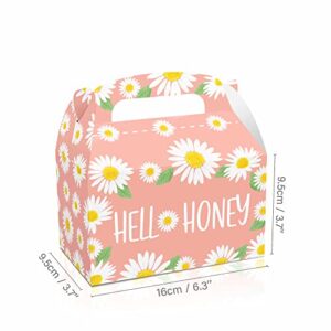 12 Pack Daisy Flower Favor Treat Boxes Pink Daisy Birthday Treat Boxes Hello Summer Goodies Gift Boxes for Baby Shower Birthday Party Decorations Supplies