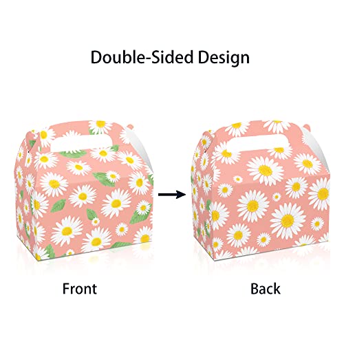 12 Pack Daisy Flower Favor Treat Boxes Pink Daisy Birthday Treat Boxes Hello Summer Goodies Gift Boxes for Baby Shower Birthday Party Decorations Supplies