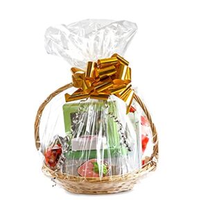 Morepack Cellophane Bags,18x30 Inch 20PCS Cellophane/Cello Wrap for Gift Baskets, Clear Basket Bags