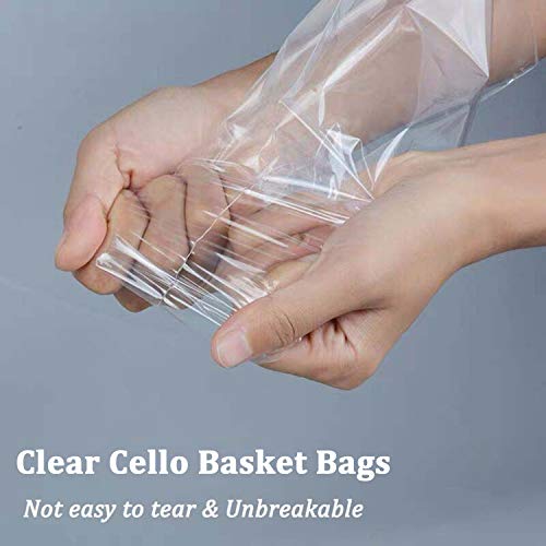 Morepack Cellophane Bags,18x30 Inch 20PCS Cellophane/Cello Wrap for Gift Baskets, Clear Basket Bags