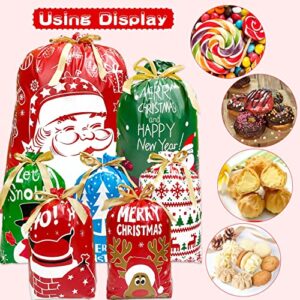 Funnlot Christmas Drawstring Gift Bags 38PCS Christmas Bags For Gifts With Drawstrings Large Drawstring Christmas Gift Bags Assorted Sizes Christmas Wrapping Bags Christmas Gift Bags With Drawstring 3 Sizes And 7 Designs