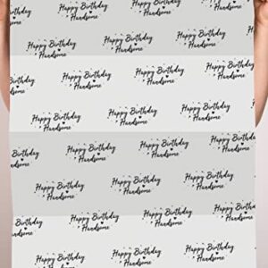 CENTRAL 23 Gray Wrapping Paper for Men - 6 Sheets Giftwrap - Birthday Gift Wrap for Son Boyfriend Husband - Comes With Fun Stickers - Recyclable