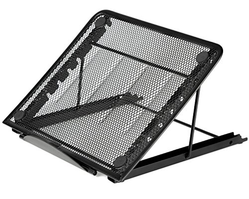 Youdepot Computer Stand,Laptop Stand for Desk Mesh Ventilated Adjustable Laptop Stand for Laptop / iPad / Tablet and More (Black)