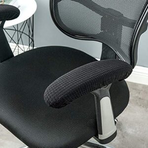 GEZICHTA Chair Arm Pad Covers Overs,Elasticity Office Computer Chair Arm Slipcover,Removable Washable Office Chair Armrest Covers Pads for Swivel Office Gaming Chair Wheelchair,Black, free size