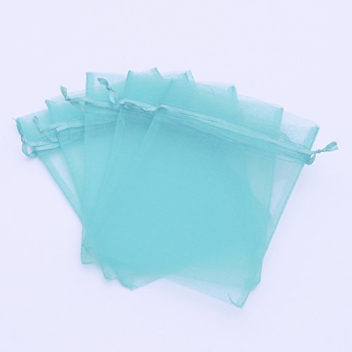 100 pcs 4x6" (10x15cm) Organza Bags Wedding Favor Bags Party Gift Bags Candy Bag Jewelry Pouch Drawstring Bag (Light Teal - FB023)