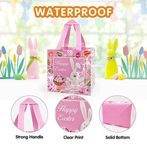 Maetrin 24pcs Easter Bags with Handles, Small Easter Gift Bags for Kids Bulk Size 8 * 8 * 6inches, Premium Reusable Easter Tote Bags for Egg Hunt as Easter Egg Hunt Basket Bags or Easter Party Bags