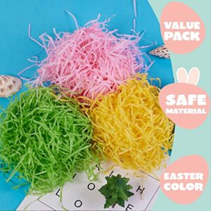 JOYIN Crinkle Cute Recyclable Paper Shred Filler(Pink, Yellow and Green) for Gift Wrapping, Basket Filling, Party Decoration, Basket Grass Stuffers 280g (10 oz.)