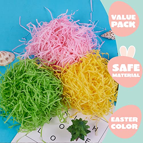 JOYIN Crinkle Cute Recyclable Paper Shred Filler(Pink, Yellow and Green) for Gift Wrapping, Basket Filling, Party Decoration, Basket Grass Stuffers 280g (10 oz.)