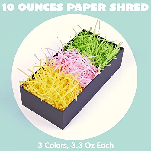 JOYIN Crinkle Cute Recyclable Paper Shred Filler(Pink, Yellow and Green) for Gift Wrapping, Basket Filling, Party Decoration, Basket Grass Stuffers 280g (10 oz.)