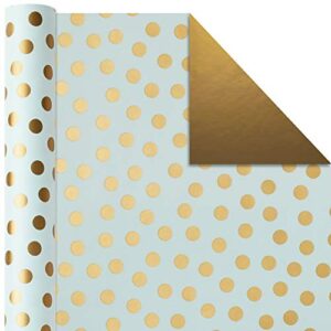 Hallmark All Occasion Reversible Wrapping Paper (3 Rolls, 120 sq. ft. ttl.) Metallic Gold, Silver, Rose Gold, Pink, Navy, Mint Green for Mothers Day, Birthdays, Bridal Showers, Baby, Valentines Day