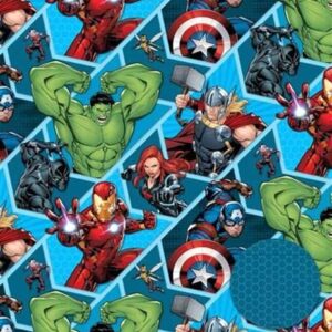 Marvel Avengers 2 Sheets Of Gift Wrap and 2 Gift Tags