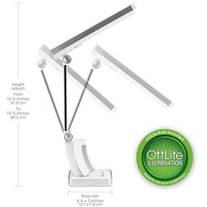 OttLite 13W Slimline Desk Lamp - Home, Office, Bedroom, or Reading (White)