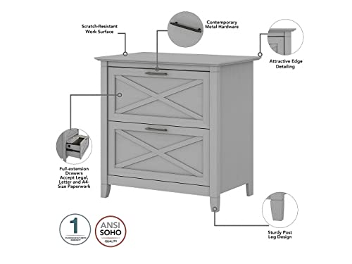 Bush Key West 2 Drawer Lateral File Cabinet, Cape Cod Gray