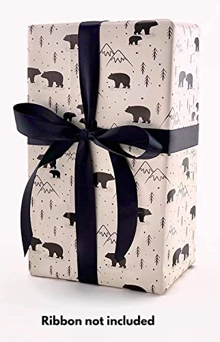 Stesha Party Bear Baby Shower Birthday Wrapping Paper - Folded Flat 30 x 20 Inch (3 Sheets)