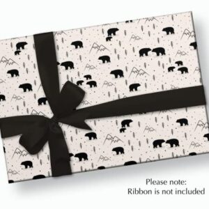 Stesha Party Bear Baby Shower Birthday Wrapping Paper - Folded Flat 30 x 20 Inch (3 Sheets)