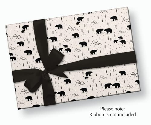 Stesha Party Bear Baby Shower Birthday Wrapping Paper - Folded Flat 30 x 20 Inch (3 Sheets)