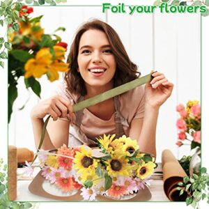 40 Pcs Kraft Paper Flowers Gift Bags Brown Bouquets Bags with Handles Creative Floral Wrapping Paper Bouquet Cone Florist Flower Sleeves for Flower Packaging Wrapping Gift Home Decoration, Medium