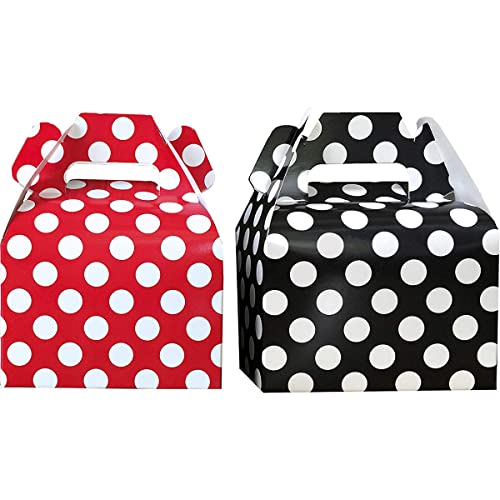 Outside the Box Papers Red Black and White Paper MINI Gable Favor Boxes- Ladybug Theme - Polka Dot - 24 Count PLEASE READ MEASUREMENTS AND VIEW ALL PICTURES