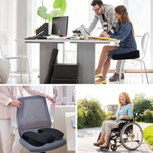 Extra Thick Coccyx Seat Cushion for Office Chair - Memory Foam Seat Cushion Pillow for Butt, Tailbone, Sciatica Pain Relief- Computer Desk Seat Cushion Pad -Soft and Firm Support