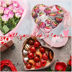 Set of 3 Pink Heart Shaped Boxes for Flowers Valentine's Day Christmas Gift Boxes Packaging with Transparent Window Lids for Luxury Flower Arrangements Flower Box Gift Wrap Boxes for Wedding Birthday