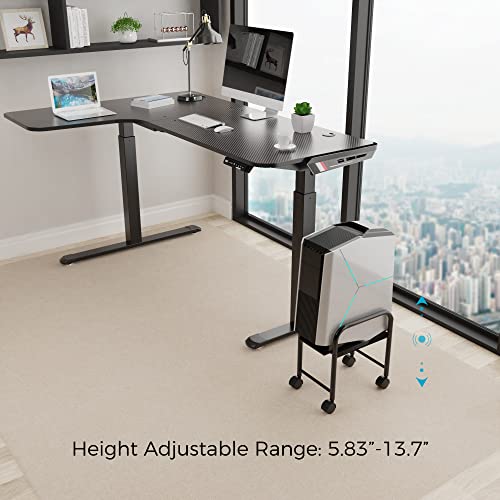 EUREKA ERGONOMIC Computer Tower Stand, Height Adjustable PC Stand for Under Desk, Mobile Rolling CPU Holer with 360° Locking Caster Wheels, Desktop Tower Cart on Floor, Desk Accessories, Steel, Black