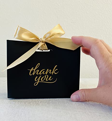 Small Thank You Gift Bags - 24 pack - 4.5 x 1.8 x 3.9" - Party Favor Bags - Bulk Gift Bags for Wedding Baby Shower Business