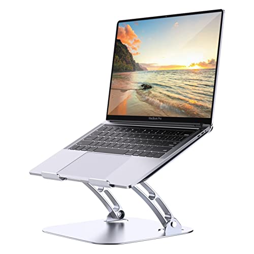 Laptop Stand, Portable Laptop Riser for Desk 17.3inch Laptops, Adjustment Laptop Stand for Desk, Laptop Holder Holds Up to 17.6lbs Computer Stand for Laptop Riser MacBook Stand for Desk - Silver