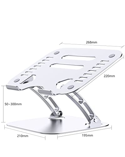 Laptop Stand, Portable Laptop Riser for Desk 17.3inch Laptops, Adjustment Laptop Stand for Desk, Laptop Holder Holds Up to 17.6lbs Computer Stand for Laptop Riser MacBook Stand for Desk - Silver