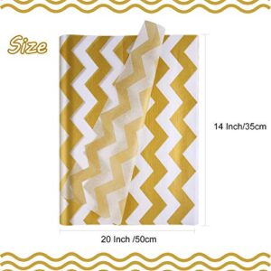 MIAHART 60 Pcs Gold White Tissue Paper Bulk 3 Style Decorative Metallic Wrapping Paper for Gift Bags Birthday Christmas Party Decoration, DIY Arts Crafts Gold Dot Wave Design Patterned(60 Sheet)