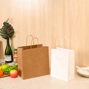 100pcs Kraft Paper Bags 7.9x4.25x10.6" Gift Bag with Handles for Wedding Party Craft Retail Packaging,Recycled Twist handles Brown Shopping Bags (Brown,S-100)