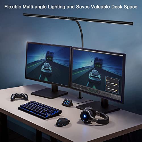 EYOCEAN Desk Lamp, 31.5" LED Desk Lamp for Home Office,24W Gesture Sensing Control Desk Light, Dimmable & Color Temperature, Eye-Caring Office Lamp, Brightest Architect Clamp Lamp for Screen/Workbench