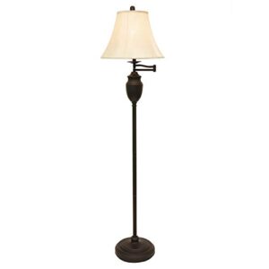 Decor Therapy Wellington Steel Swing Arm Floor Lamp, Bronze