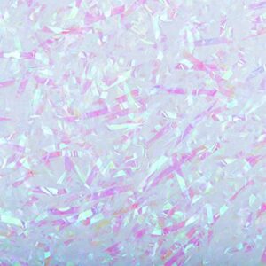 100 grams basket filler paper shred, sparkly iridescent film pp hamper shreds & strands shredded grass stuffer crinkle confetti raffia paper gift box filler for diy gift wrapping & basket filling (iridescent)