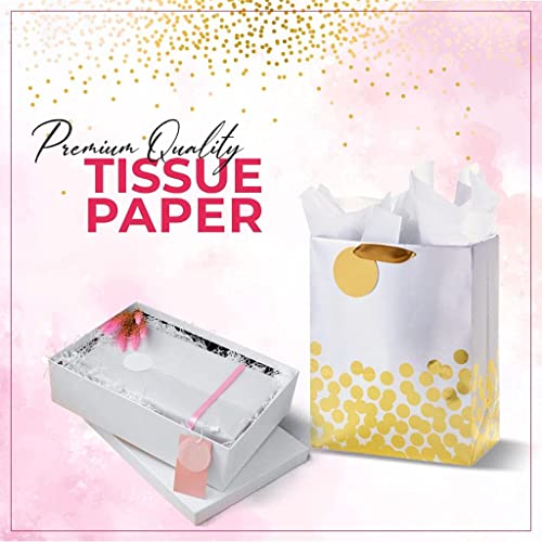 White Tissue Paper for Gift Bags Bulk,20 x 20 inch Sheets, 100 Sheets, Gift Tissue Paper for Packaging,White Tissue Paper Bulk Pack , Wrapping Tissue Paper,100 Sheets of 20" X 20" White Tissue Paper