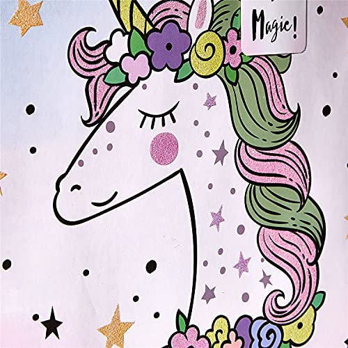 13" Large Gift Bag with Tissue Paper for Girls happy Birthday gift bags (Unicorn)