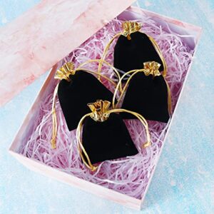 Shintop Velvet Jewelry Bags, 20pcs 3x4inch Velvet Pouches with Drawstrings Gift Bags for Wedding Party Favor Small Business (Black)