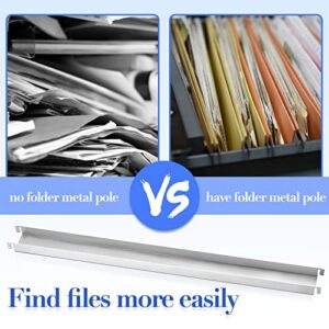 Lateral Front to Back File Rails Front to Back File Bar Rails Hanging File Rails Filing Cabinet Parts Stainless Steel File Drawer Rails 15.76 Inches Long (6 Pieces)