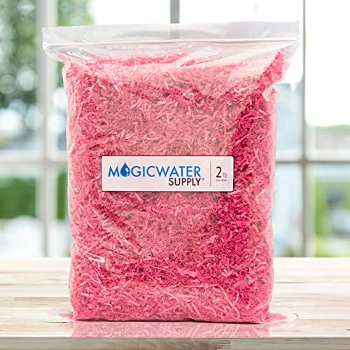 MagicWater Supply Crinkle Cut Paper Shred Filler (2 LB) for Gift Wrapping & Basket Filling - Pink