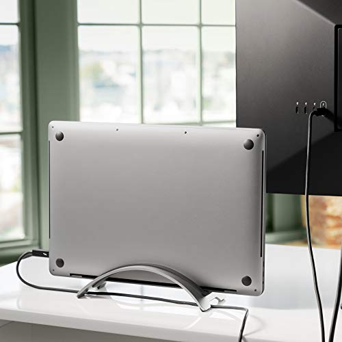 Twelve South BookArc for MacBook | Space-Saving Vertical Stand to Organize Work & Home Office for Apple MacBooks, *Now Compatible with M1 MacBooks* (Silver)