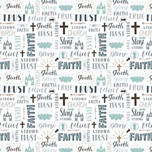 Stesha Party Religious Gift Wrapping Paper - Folded Flat 30 x 20 Inch (3 Sheets)