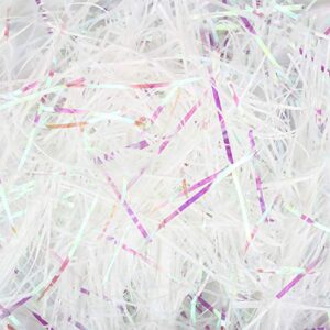 kolewo4ever 1lb basket filler iridescent paper shred filler shreds plastic paper shred filler gift basket filler for easter gift wrapping & basket filling diy crafts supplies accessories