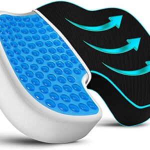 Orthopedic Gel Seat Cushion-Office Chair Cushion w/ 90% More Memory Foam for Sitting Comfort-Ergonomic for Coccyx, Tailbone, Sciatica & Back Pain Relief Perfect for Car, Truck, Wheelchair, Desk Chair