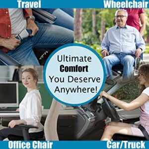 Orthopedic Gel Seat Cushion-Office Chair Cushion w/ 90% More Memory Foam for Sitting Comfort-Ergonomic for Coccyx, Tailbone, Sciatica & Back Pain Relief Perfect for Car, Truck, Wheelchair, Desk Chair