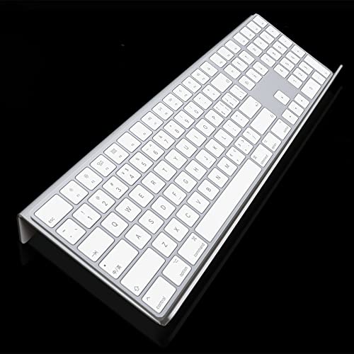 Computer Tilted Keyboard Holder, Clear Acrylic Keyboard tilt Stand, Universal Elevated Stand for Easy Ergonomic Typing, Computer Gaming and Working at Home and Office (White)