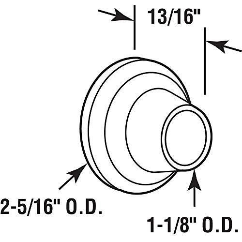 Prime-Line J 4540 Wall Stop – Protects Walls from Door Knob Damage – 2-5/16” Outside Diameter Stainless Steel Cover with 1-1/8” Gray Round Rubber Bumper – Easy To Install