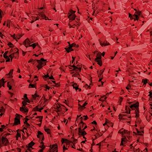 magicwater supply crinkle cut paper shred filler (1/2 lb) for gift wrapping & basket filling – red