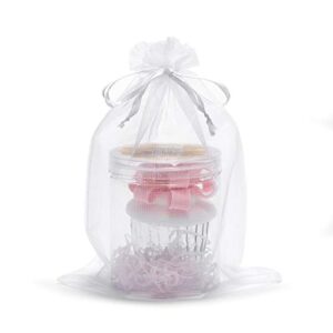 volanic 50pcs 6x9 inch sheer drawstring organza gift bag jewelry pouch party wedding favor candy mini bottle samples display bags