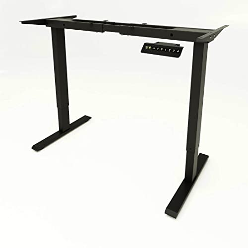 Win Up Time Standing Desk Frame, Electric Stand Up Desk Frame, Height Adjustable Electric Standing Desk Frame, Adjustable Height Desk Frame for Home & Office Table Black